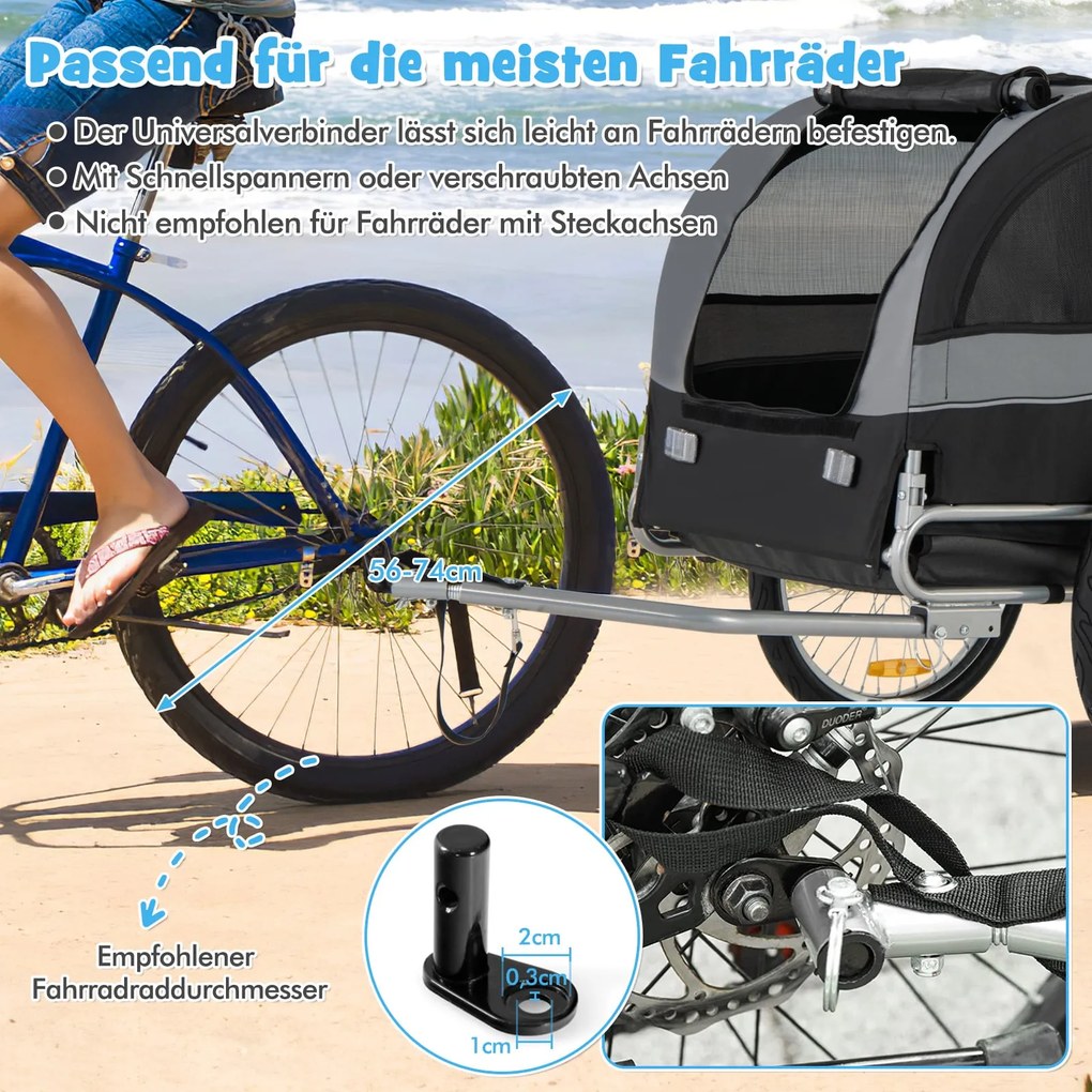 Costway Přívěs pro psa za kolo 40 kg Nosnost