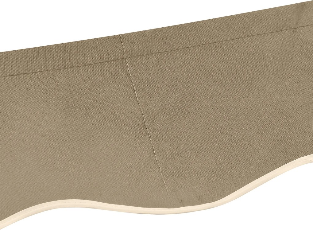 Náhradní plachta pro slunečník Outsunny - S jemnými vlnkami - Vysoce hustý polyester 280 g/m² s UV ochranou 3,82L x 2,4W (výložník) m Beige