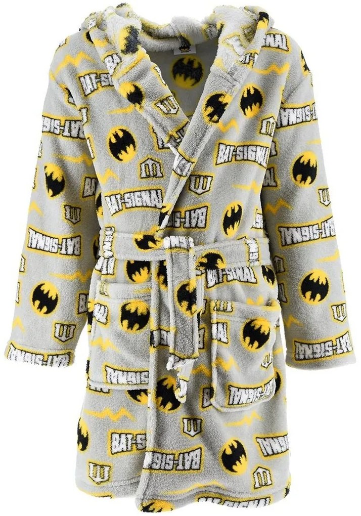 Dětský / chlapecký coral fleece župan s kapucí Batman, EU 104 Šedá