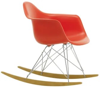 Eames Plastic Armchair RAR chrom červená javor Vitra