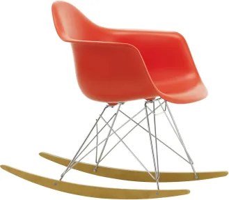 Eames Plastic Armchair RAR chrom červená javor Vitra