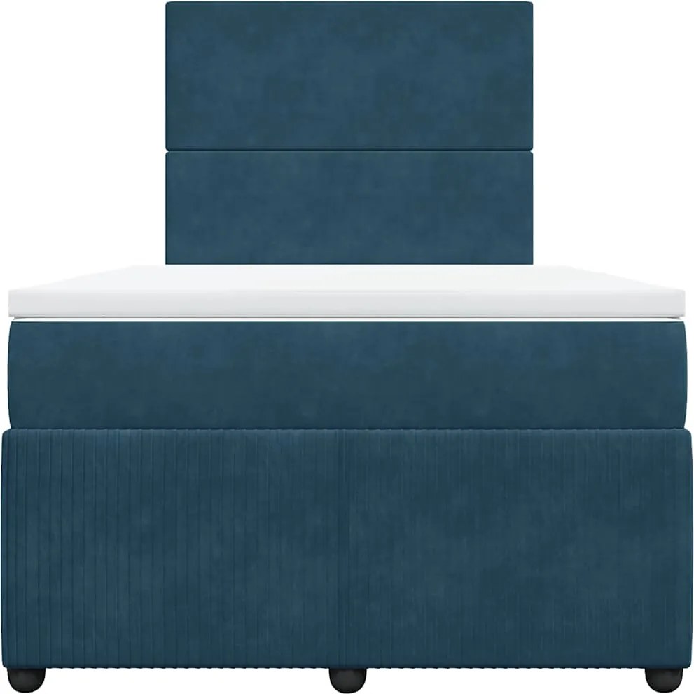 Box spring postel s matrací tmavě modrá 120 x 200 cm samet 3292308