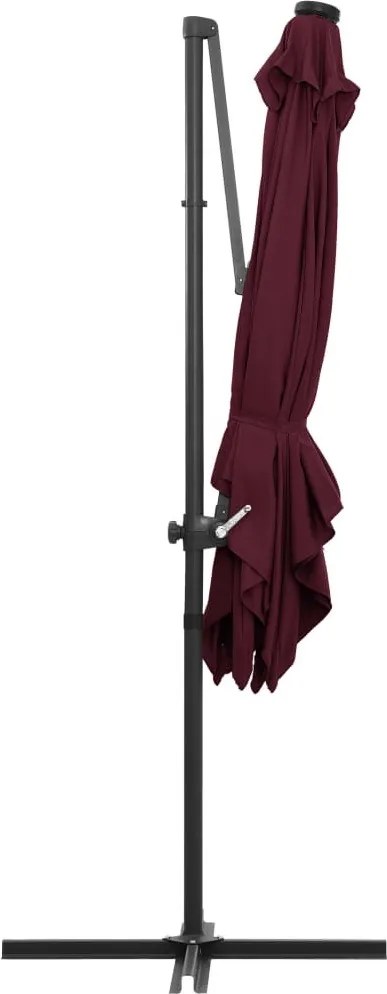 vidaXL Boční zahradní slunečník s LED ocelová tyč 250 x 250 cm [46992] Barva: Zelená