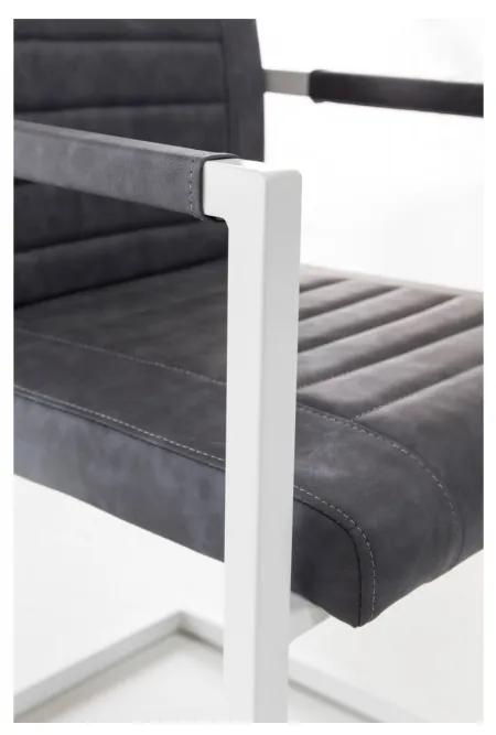 Set 2 elegantní židlí Pitton III šedo/bílá