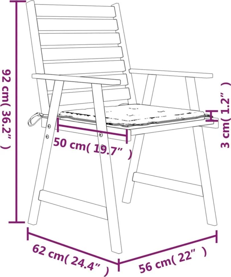 vidaXL Zahradní jídelní židle s poduškami 4 ks masivní akáciové dřevo [3078409] Barva: Jasně zelená