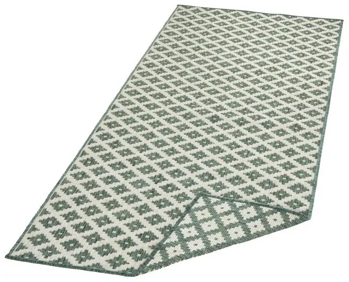 NORTHRUGS - Hanse Home koberce Kusový koberec Twin-Wendeteppiche 103125 grün creme – na ven i na doma - 80x250 cm