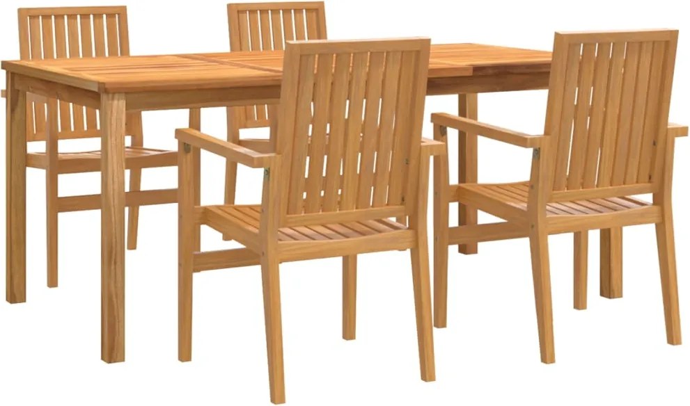 5dílný zahradní jídelní set masivní teakové dřevo 3157919