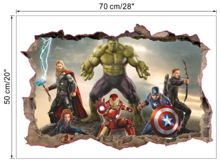 Samolepka na zeď Avengers II 50x70 cm