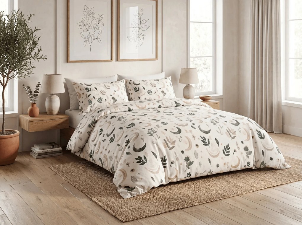 Povlečení z mikrovlákna BOHO MOON krémové Rozměr povlečení: 70 x 90 cm | 140 x 220 cm