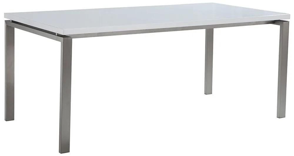 Luxusní bílý nerezový stůl 220 x 90 cm ARCTIC II Beliani