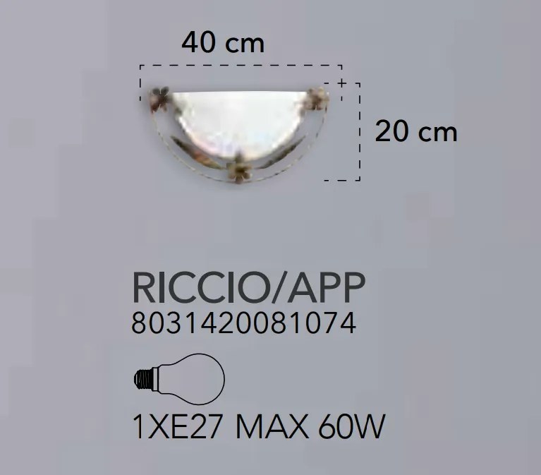 Svítidla Faneurope Nástěnné rustikální svítidlo Faneurope RICCIO-APP