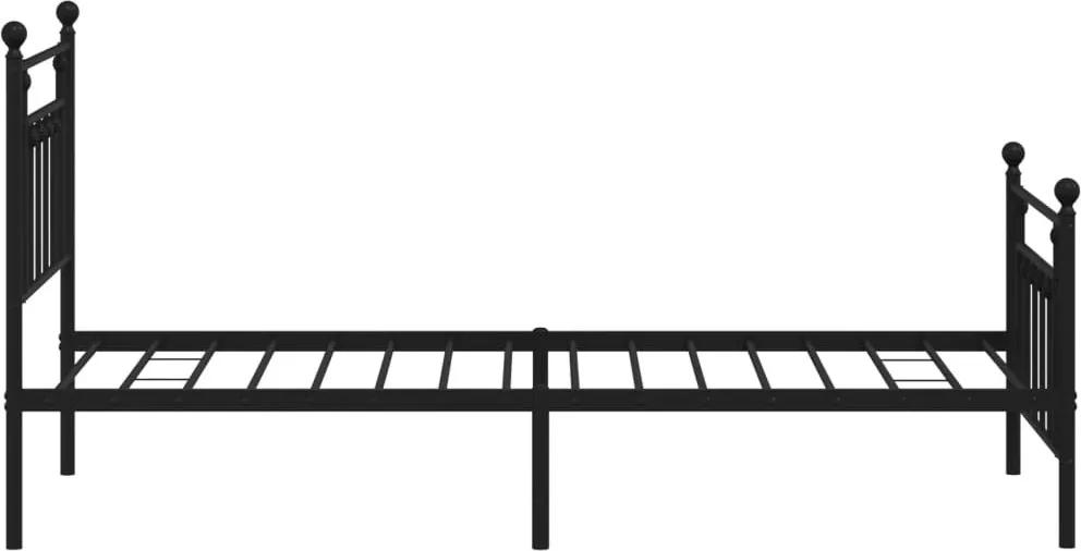 vidaXL Kovový rám postele s hlavovým a nožním čelem 90 x 190 cm [353547] Barva: Bílá