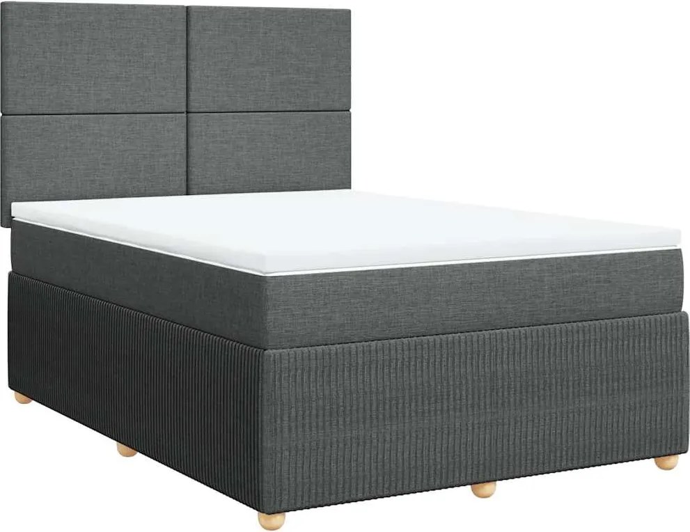 Box spring postel s matrací tmavě šedá 140x200 cm textil 3292073