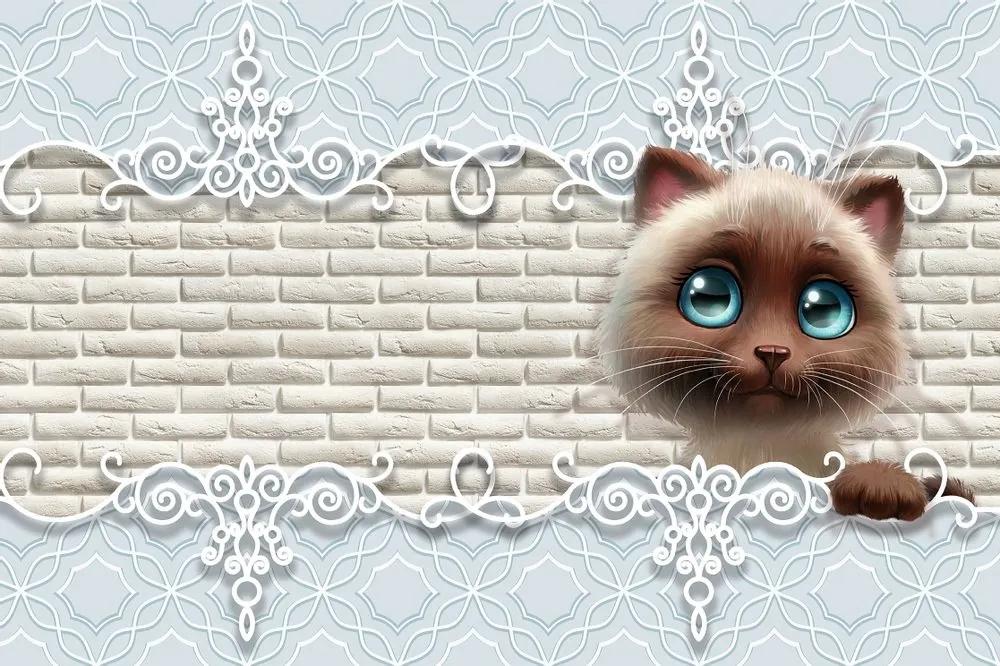 Samolepící tapeta roztomilé kotě - 300x200 cm