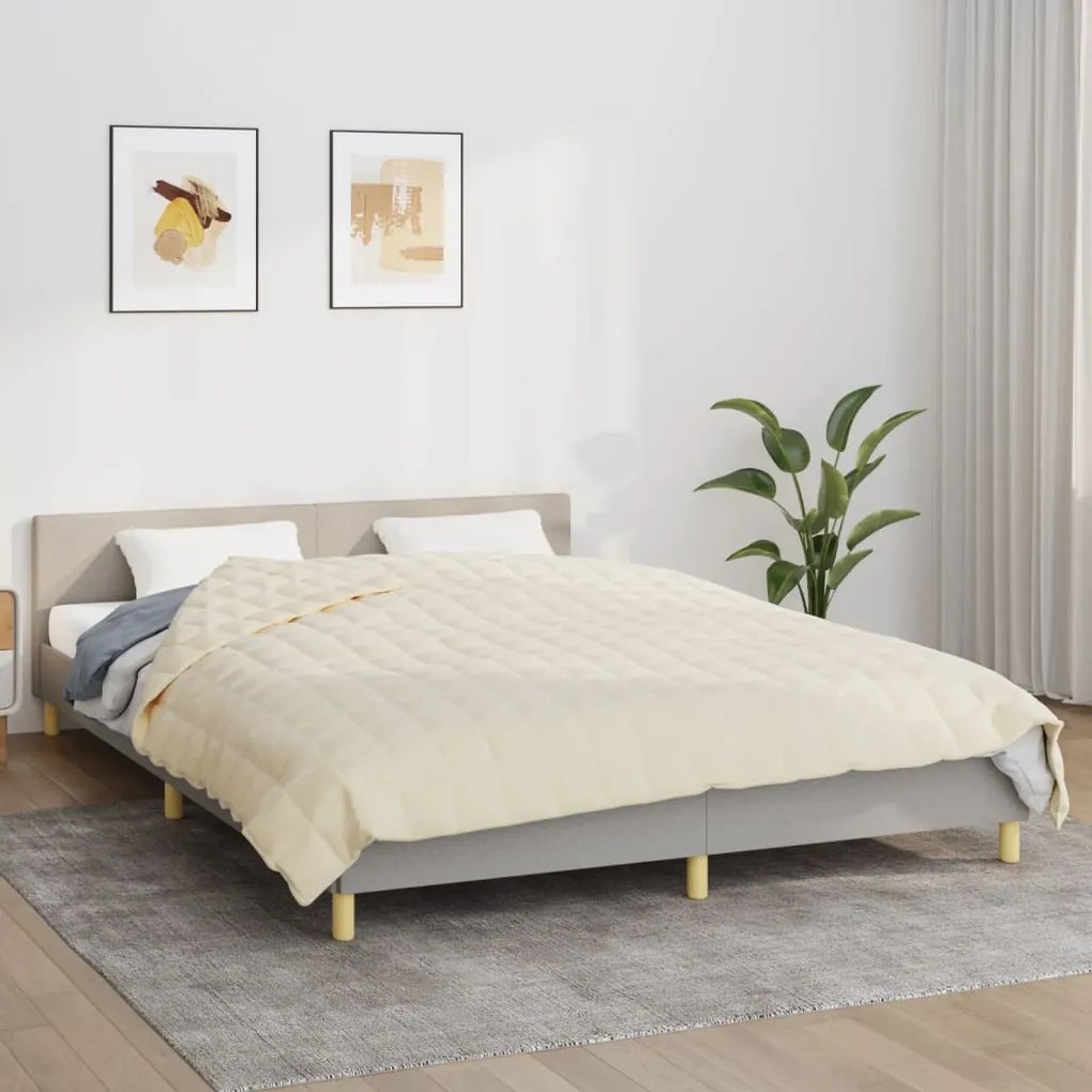 Zátěžová deka světle krémová 200 x 220 cm 9 kg textil 3154875