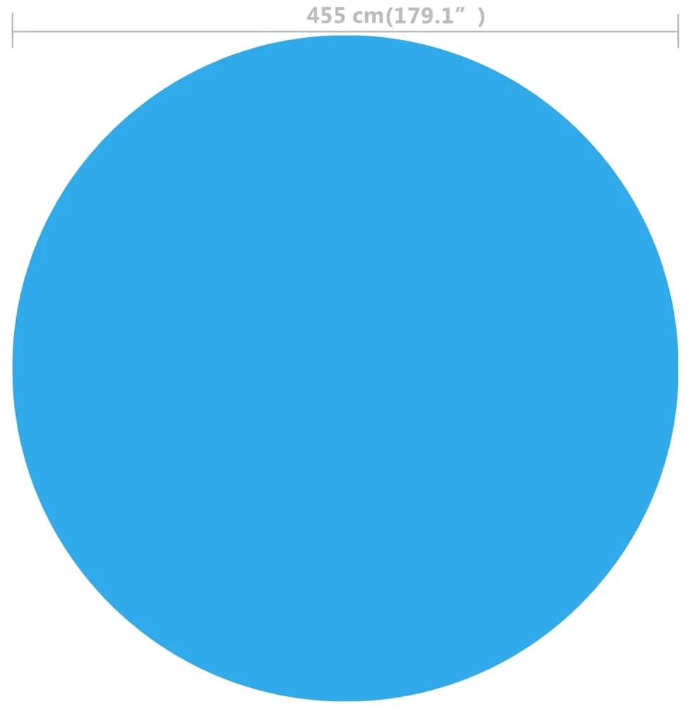 vidaXL Marketos Plovoucí kulatý solární PE kryt na bazén 455 cm modrý