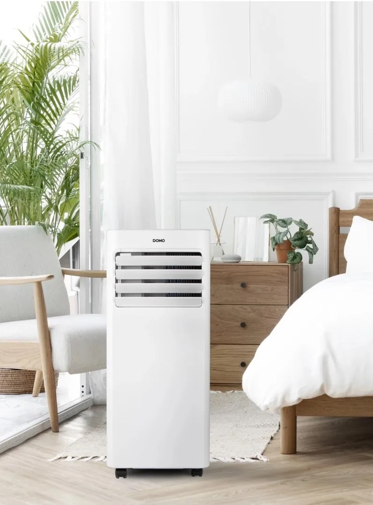 Mobilní klimatizace 4v1 COOLMAX 9000 BTU - DOMO DO10181, 2,6 kW, místnosti do 30 m2, 64 dB, Třída: A, dálkové ovládání, chlazení, ventilace, odvlhčování, čištění vzduchu