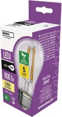 Emos lighting LED žárovka Filament A60 A CLASS / E27 / 3,8 W (60 W) / 806 lm / teplá bílá 1525283273
