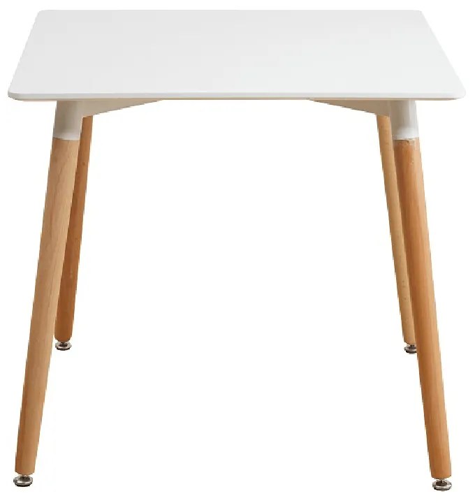 Jídelní stůl DIDIER 3 new, 70x70 cm, bílá a buk