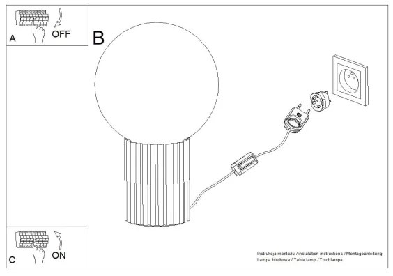 Sollux SL.1741 - Stolní lampa HALO 1xG9/8W/230V pr. 12 cm modrá