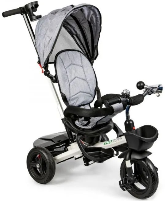 ECOTOYS Dětská tříkolka s rotačním sedadlem Kids Grey