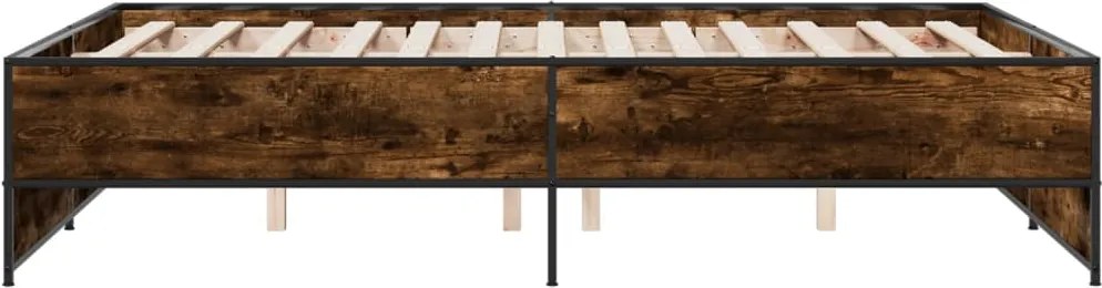 Rám postele kouřový dub 120 x 190 cm kompozitní dřevo a kov 3279909