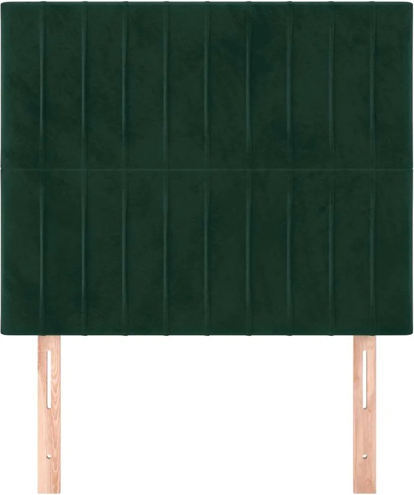 Čelo postele tmavě zelené 90x5x118/128 cm sametové 3116609