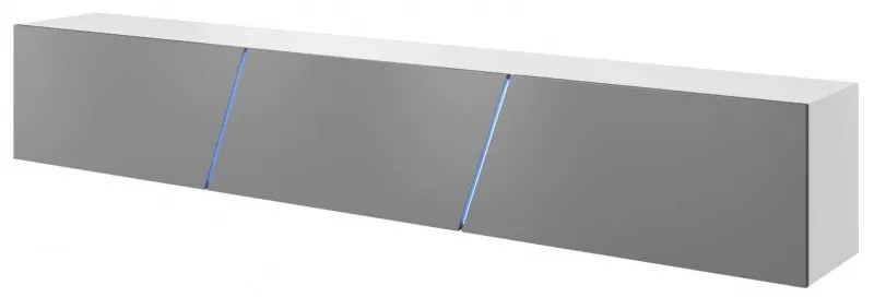 Hector TV stolek Plant RTV 240 cm bílý/šedý lesk