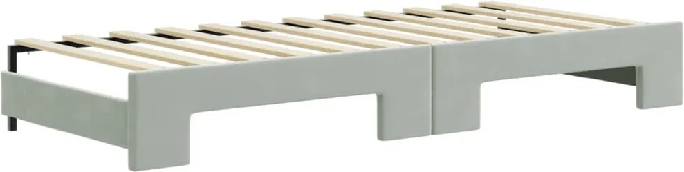 Válenda s přistýlkou a matracemi světle šedá 80 x 200 cm samet 3196946