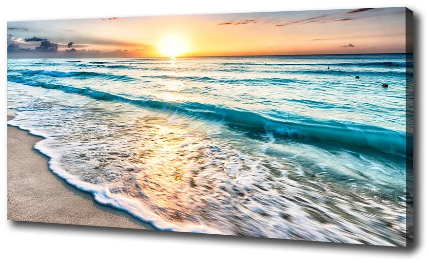 Wallmuralia Foto obraz canvas Západ slunce pláž 100x50 cm