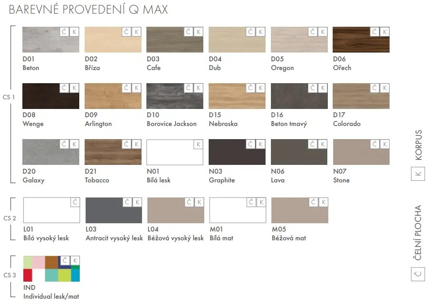 DŘEVOJAS Q MAX SZZ2 70 skříňka s umyvadlem Q 70 Barevné provedení: M05 Béžová mat