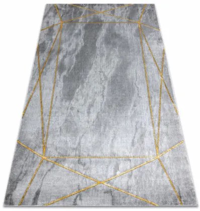 Koberec EMERALD exkluzivní 1022 glamour, styl geometrický, marmur šedý/zlatý