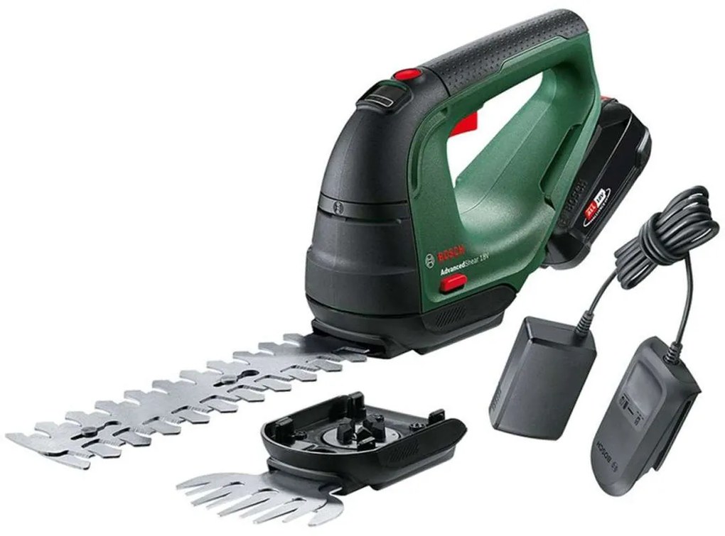 Bosch - 18V AKU nůžky na keře a trávu, 1x aku 2,0 Ah Li-Ion, nabíječka 0600857000