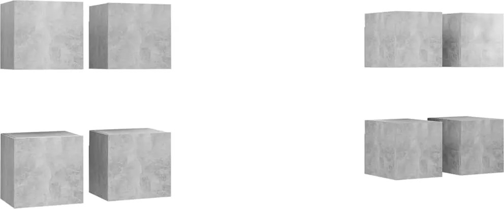 Nástěnné TV skříňky 8 ks betonově šedé 30,5 x 30 x 30 cm 3079159