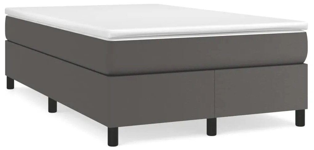 Box spring postel s matrací šedá 120x190 cm umělá kůže 3269701