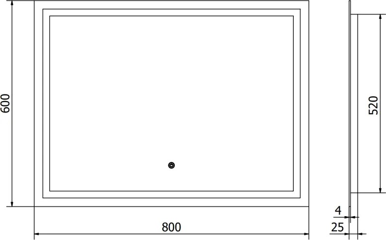 Mexen Miko, LED koupelnové zrcadlo s podsvícením 80 x 60 cm, 6000K, ochrana proti zamlžování, 9819-080-060-611-00