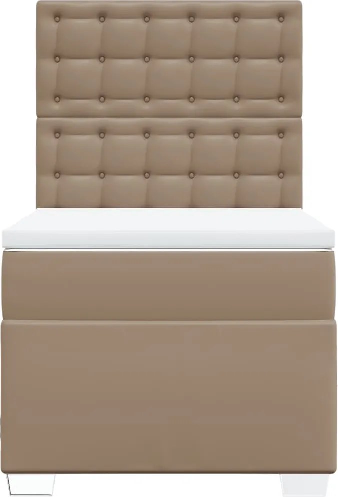 Box spring postel s matrací cappuccino 100x200 cm umělá kůže 3290711