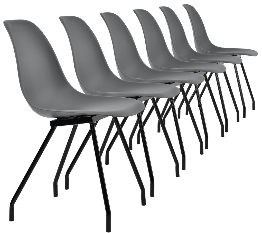 [en.casa] Jídelní židle 6 x AAES-0503 tmavě šedá