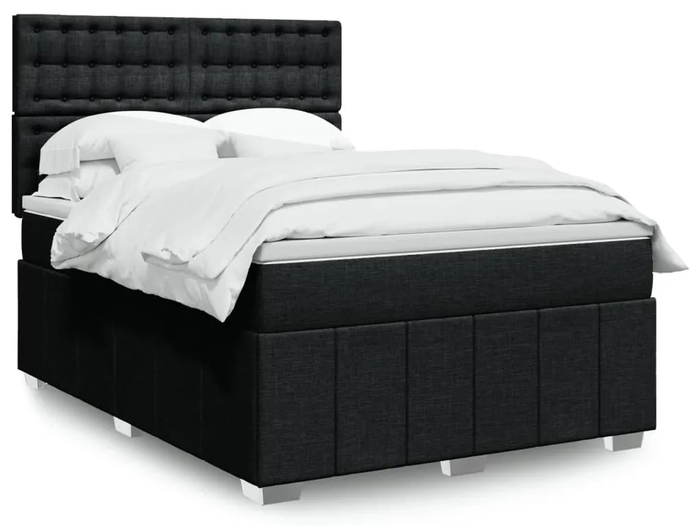 Box spring postel s matrací černá 140x200 cm textil 3294007
