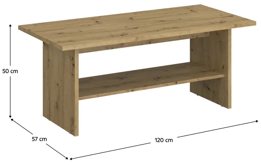 Konferenční stolek 120, dub artisan, AIRON