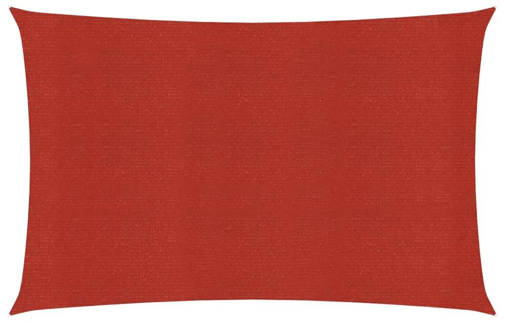 vidaXL Plachta proti slunci 160 g/m² červená 3,5 x 4,5 m HDPE