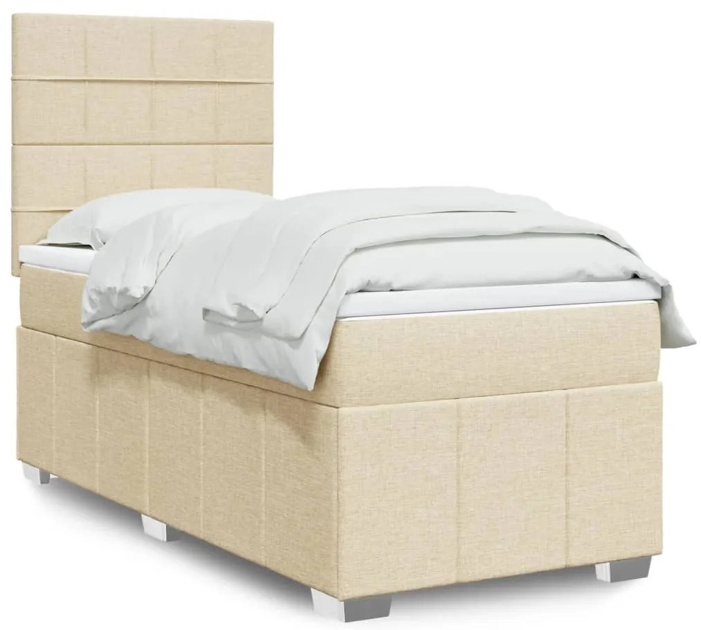 Box spring postel s matrací krémová 80 x 200 cm textil 3291500