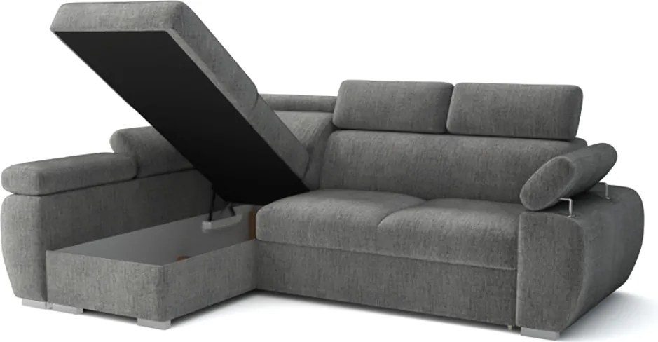 Sedací souprava BASTON | 170x255 cm | rozkládací + úložný prostor | aragon 90 šedá | FUNKČNÍ TKANINA