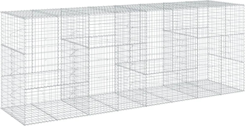 Gabionový koš s víkem 400 x 100 x 150 cm pozinkované železo 3295216