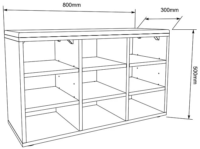 Botník LONIGO se sezením dub sonoma