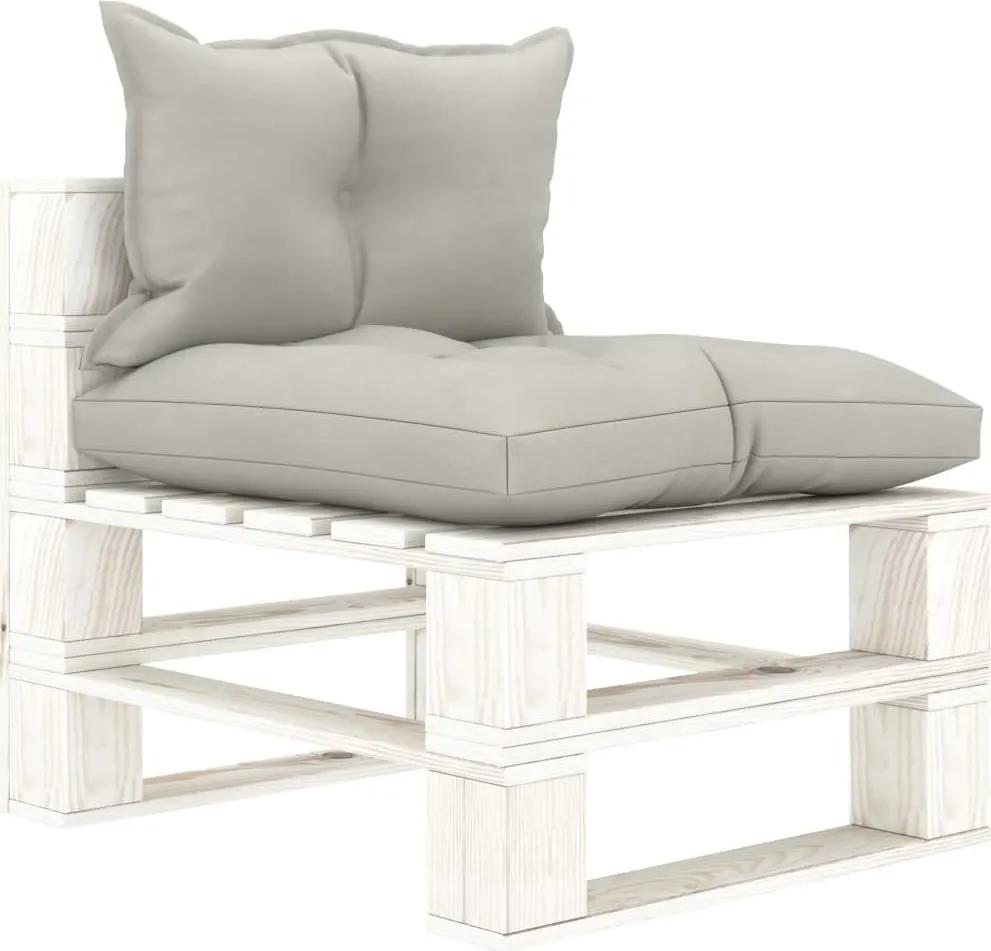 vidaXL 4dílná zahradní sedací souprava z palet + podušky dřevo [3052409] Barva: Antracitová a bílá