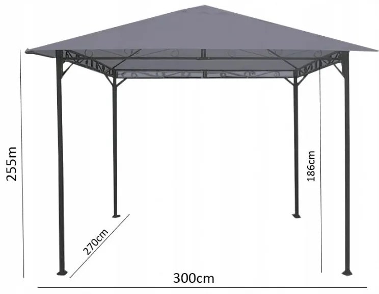 Zahradní altán GARDENLINE v béžové barvě 300 x 300 cm