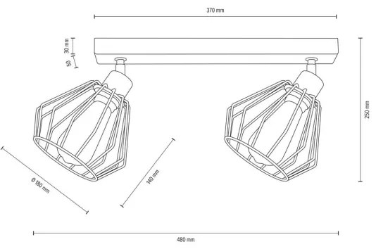 Spot-Light DO63804274 - Stropní bodové svítidlo VENTI 2xE27/15W/230V dub