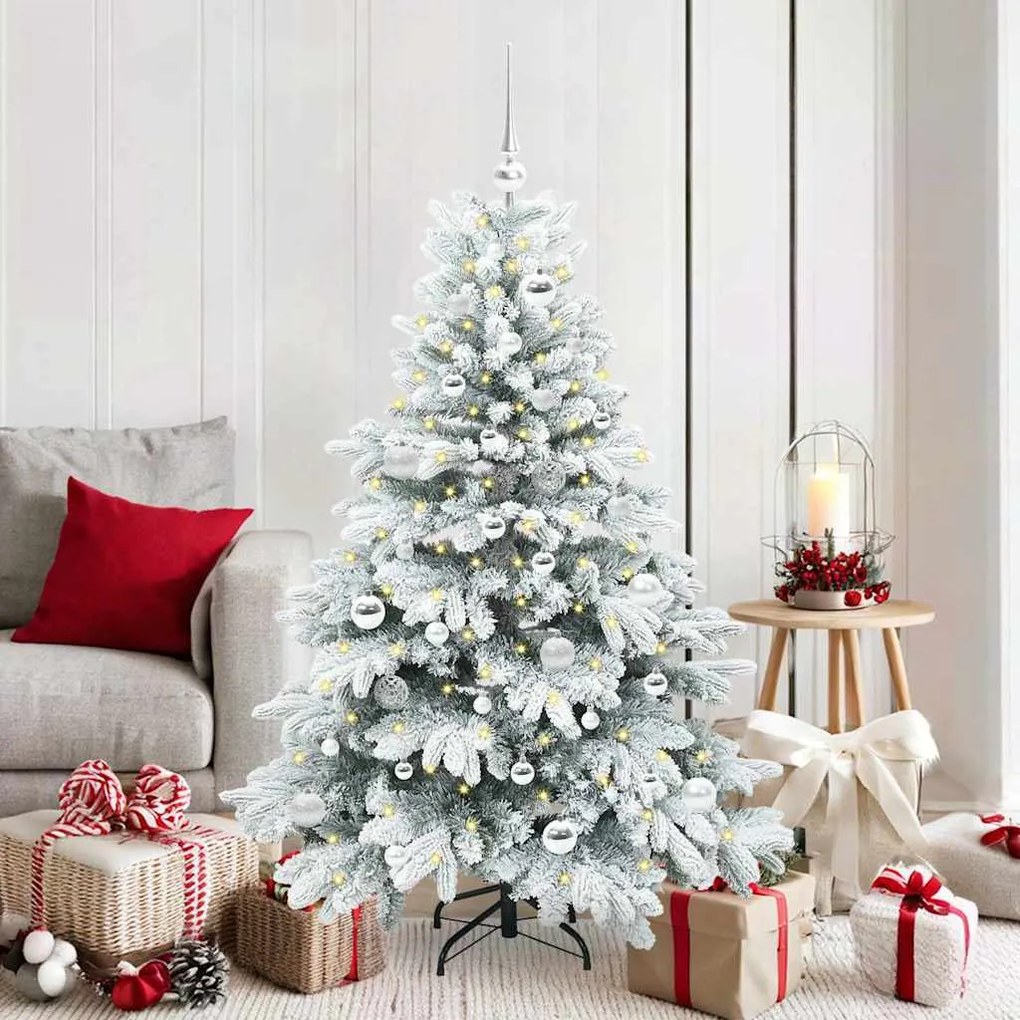 Umělý vánoční stromeček s 150 LED diodami Bílá 150 cm PE a PVC 3397606