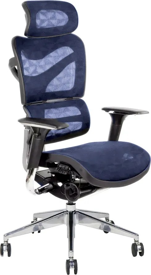Ergonomická síťovaná kancelářská židle MOSH Airflow 702 – modrá